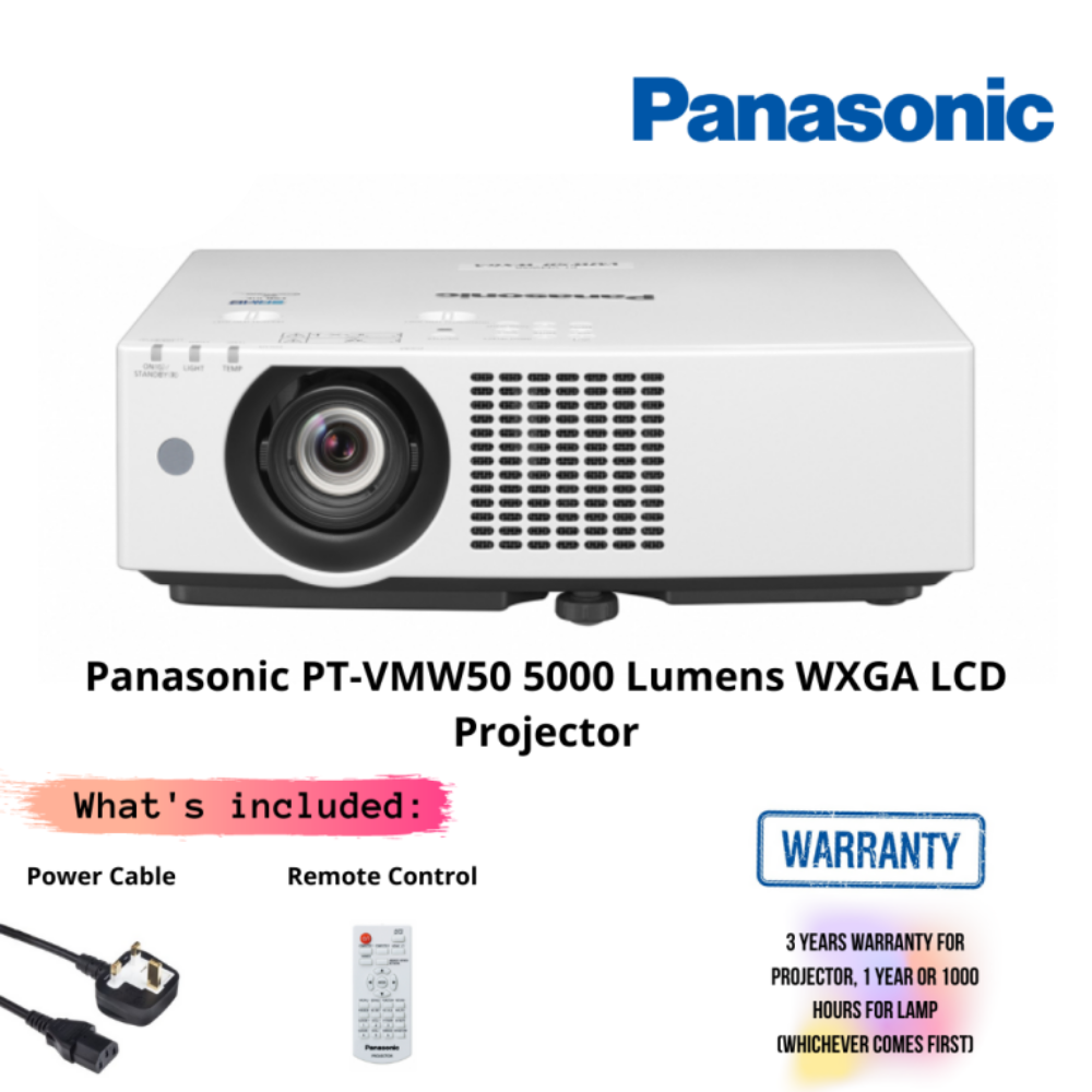 Panasonic PT-VMW50 5000 Lumens WXGA LCD Projector – GS Premium Stores