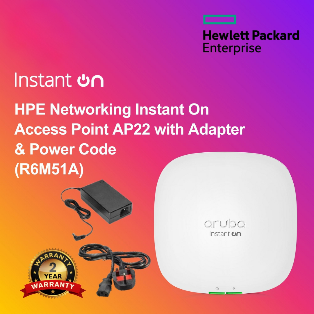 HPE Networking Instant On Access Point AP22 with Adapter & Power Code ...