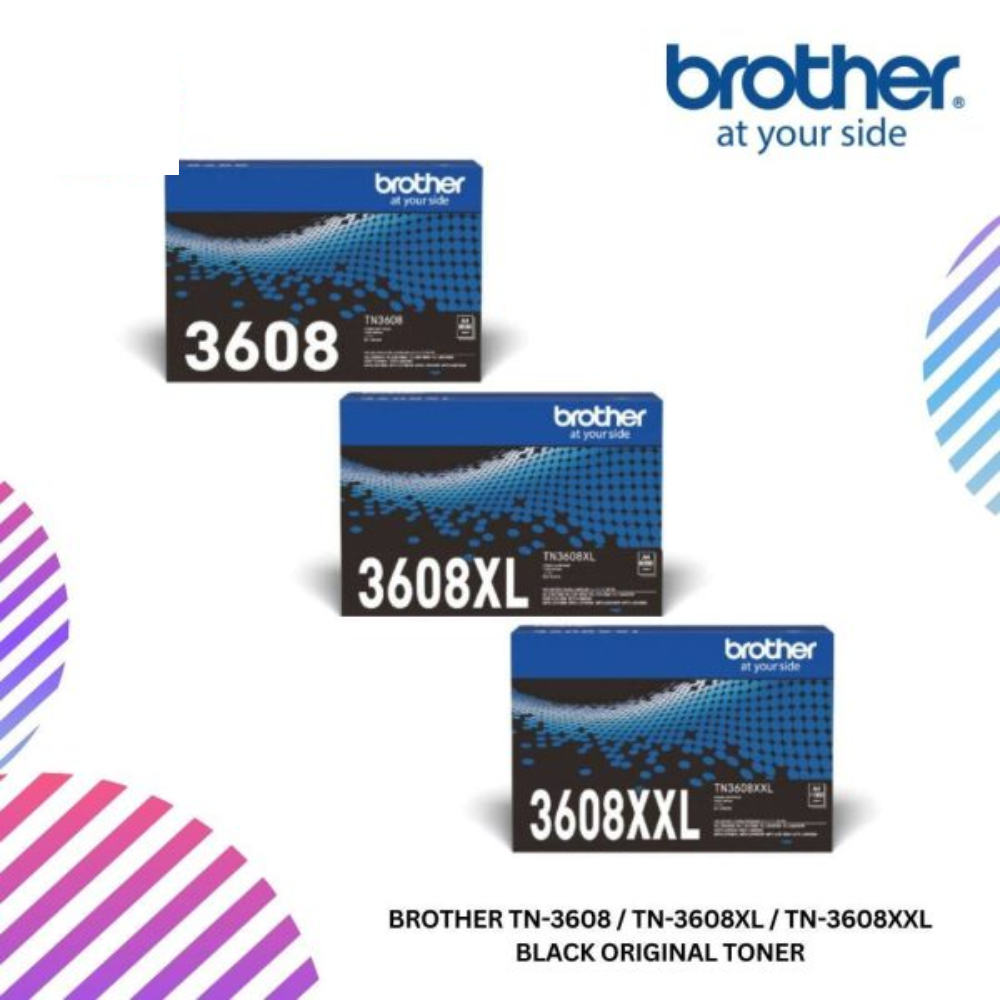 BROTHER TN-3608 / TN-3608XL / TN-3608XXL Black Original Toner ...