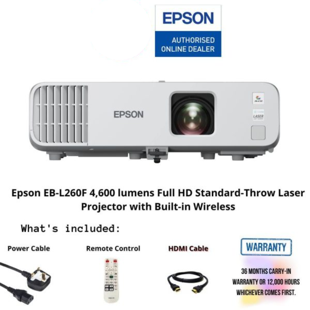 Epson EB-L260F 4,600 lumens Full HD Standard-Throw Laser Projector with ...