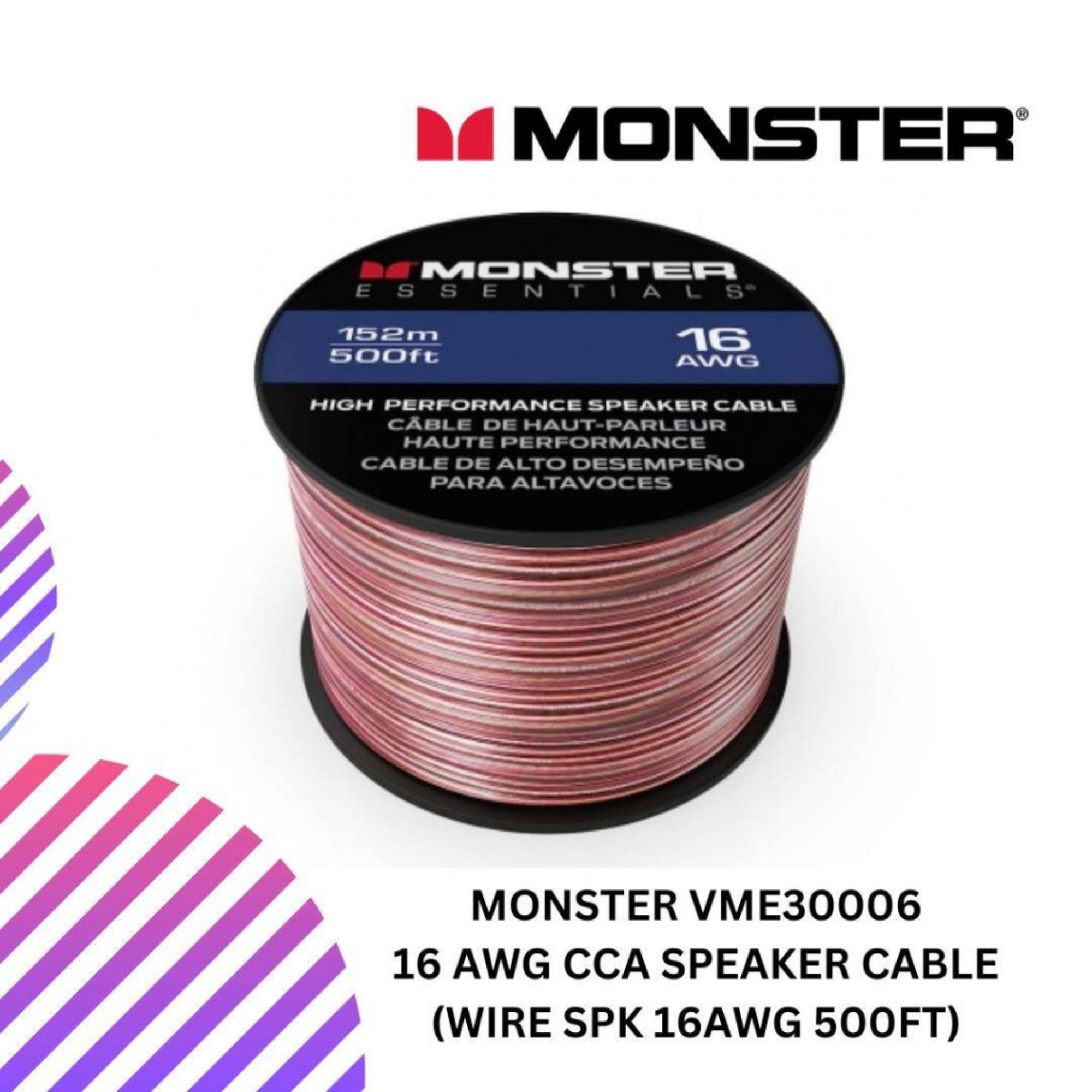 MONSTER VME30006 16 AWG CCA speaker cable (WIRE SPK 16AWG 500FT) – GS ...