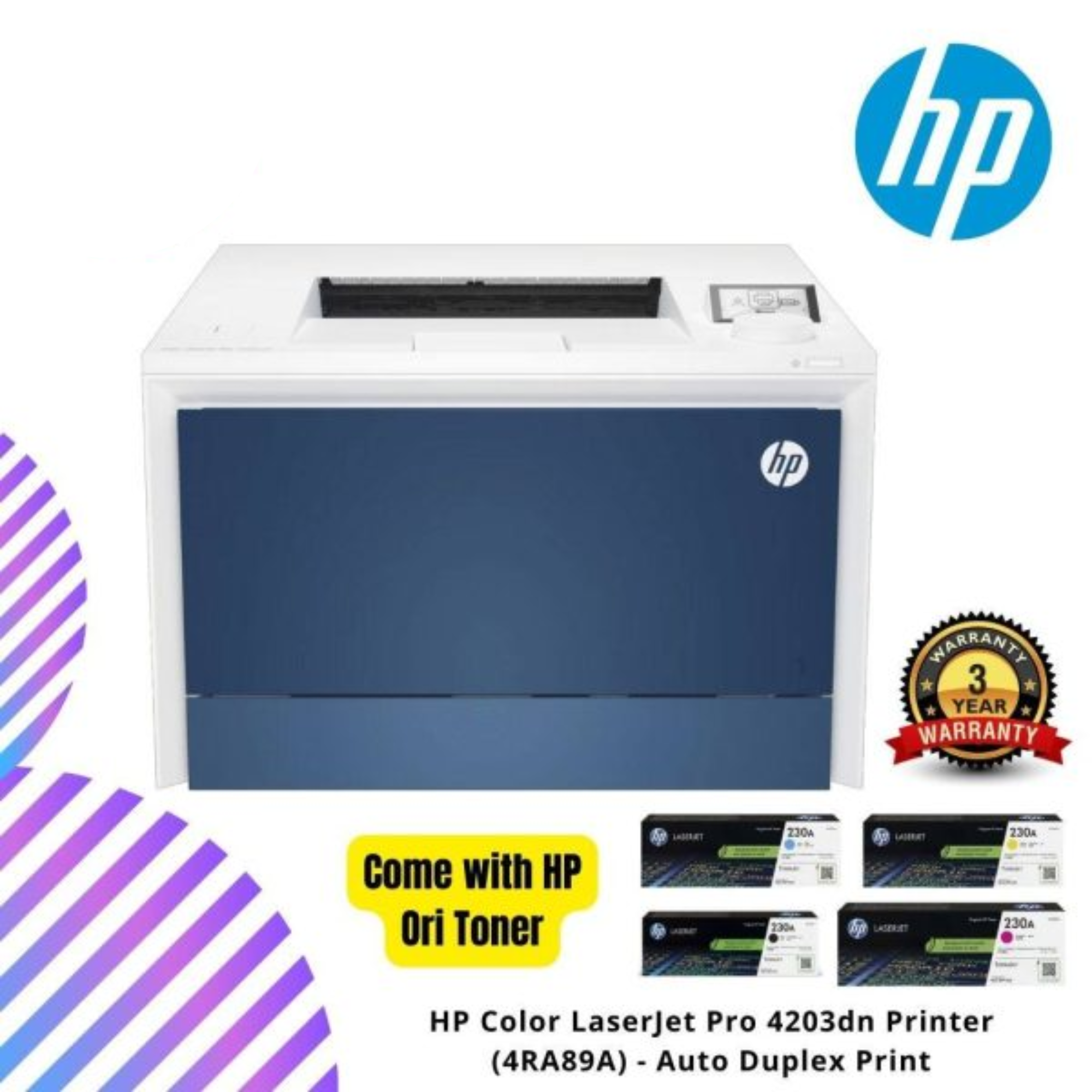 HP Color LaserJet Pro 4203dn Printer (4RA89A) – Auto Duplex Print – GS ...