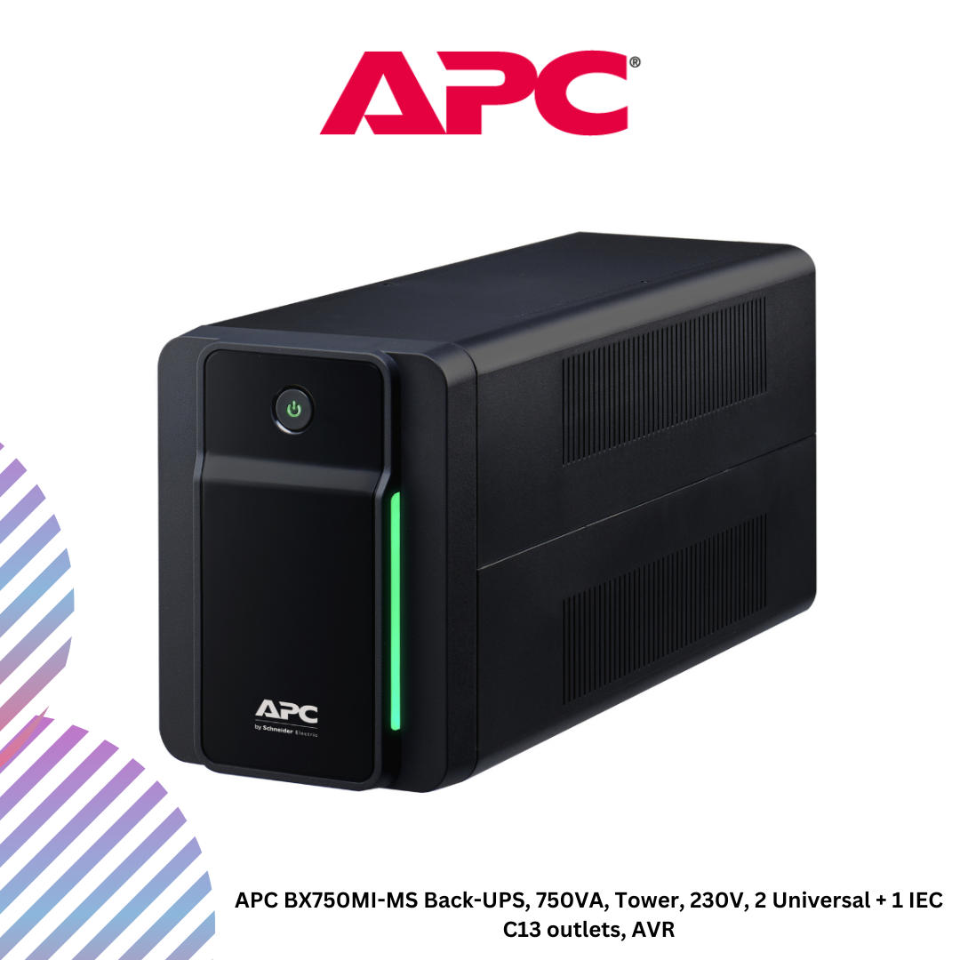 APC BX750MI-MS Back-UPS, 750VA, Tower, 230V, 2 Universal + 1 IEC C13 ...