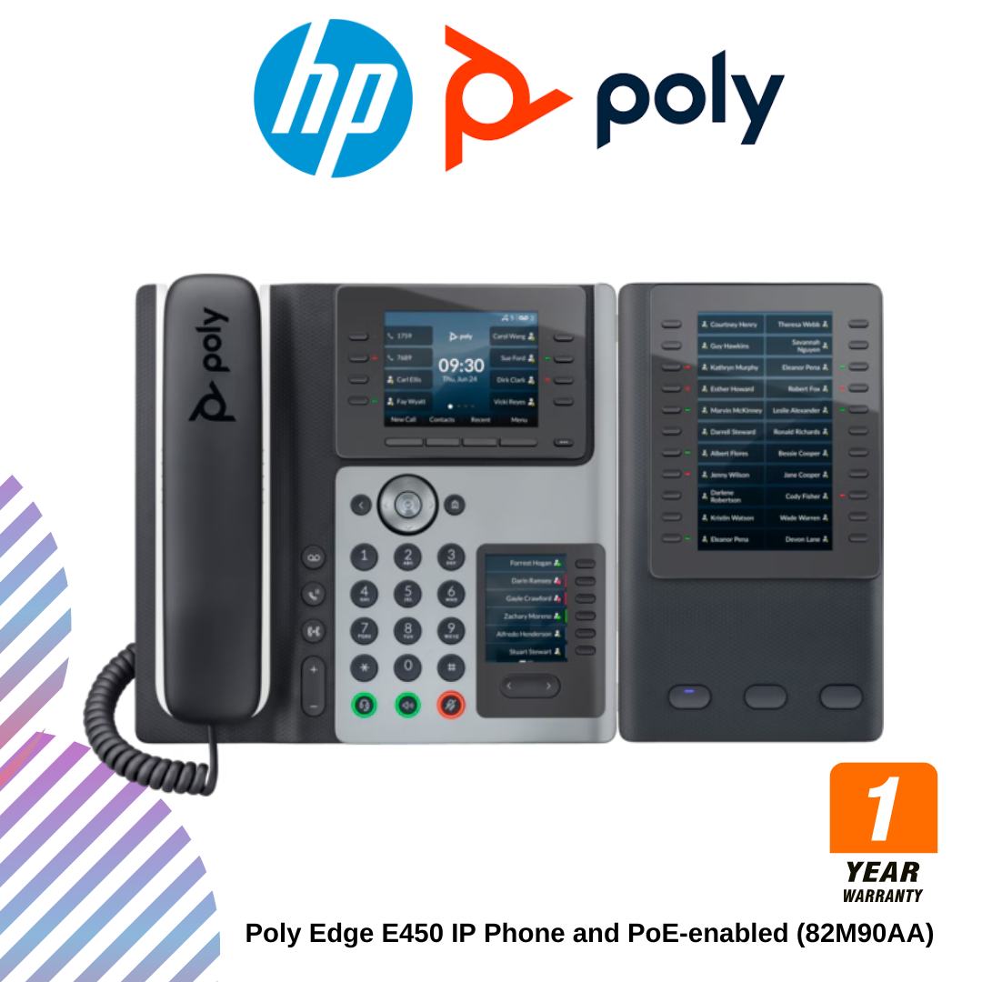 Poly Edge E450 IP Phone and PoE-enabled (82M90AA) – GS Premium Stores