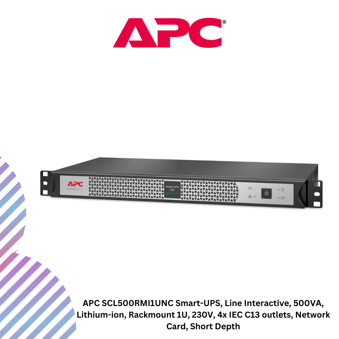 APC SCL500RMI1UNC Smart-UPS, Line Interactive, 500VA, Lithium-ion ...