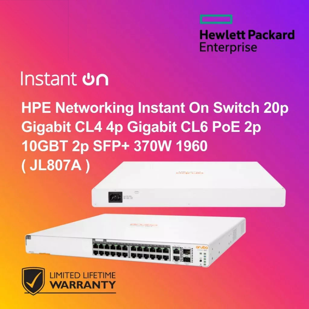 HPE Networking Instant On Switch 20p Gigabit CL4 4p Gigabit CL6 PoE 2p ...