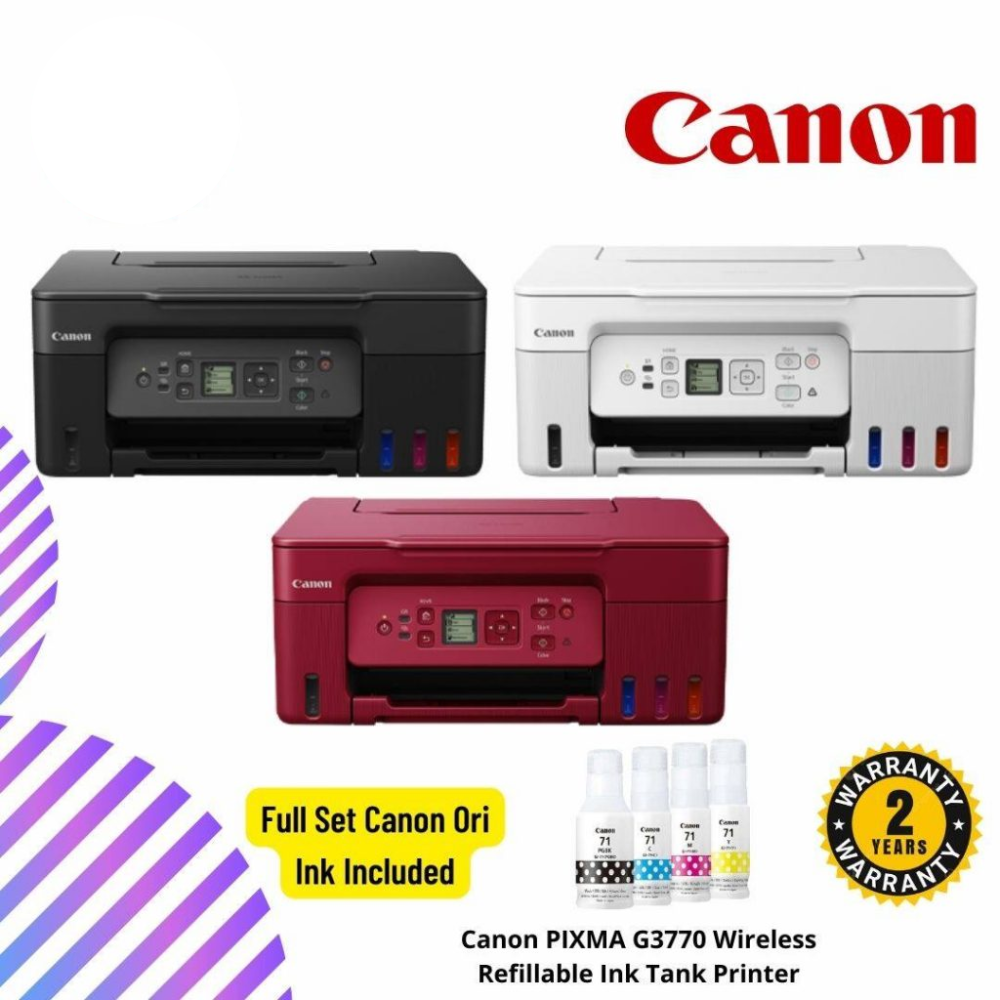 Canon PIXMA G3770 Wireless Refillable Ink Tank Printer – GS Premium Stores